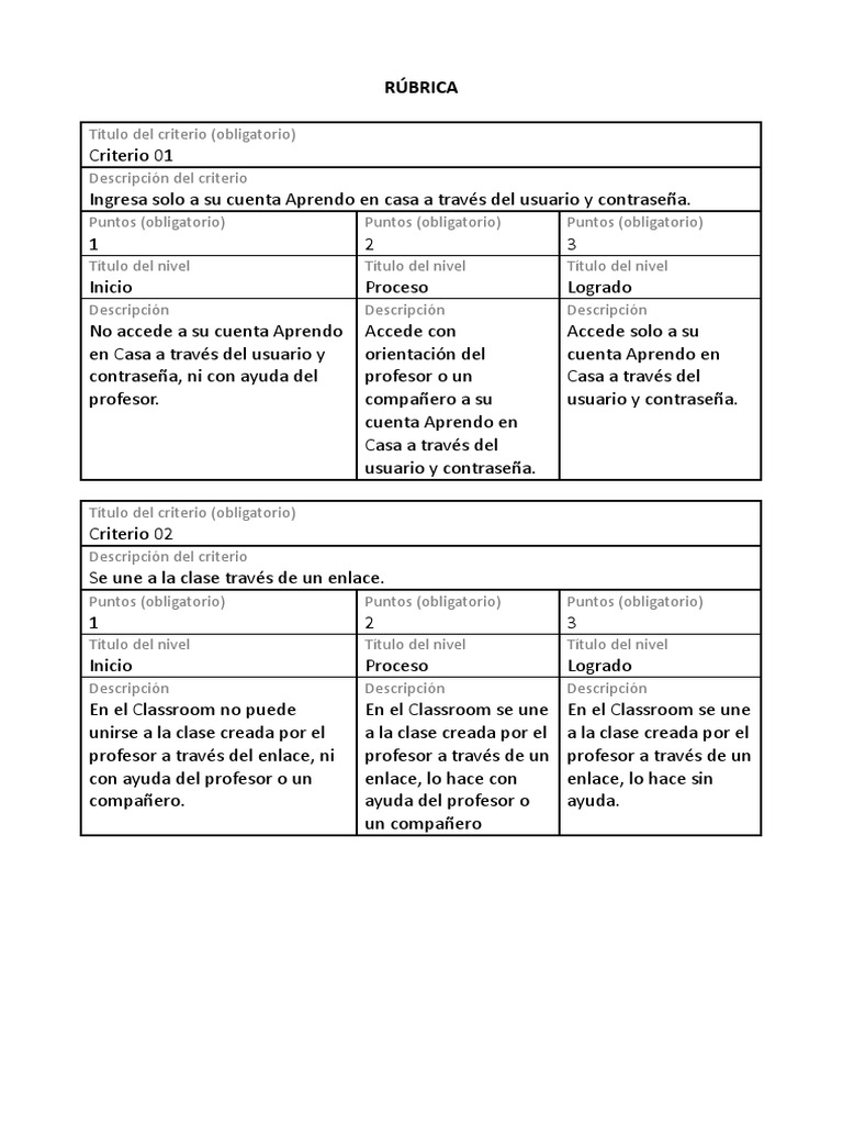 Rúbrica | PDF | Microsoft Excel | Archivo de computadora Rúbrica | PDF | Microsoft Excel | Archivo de computadora