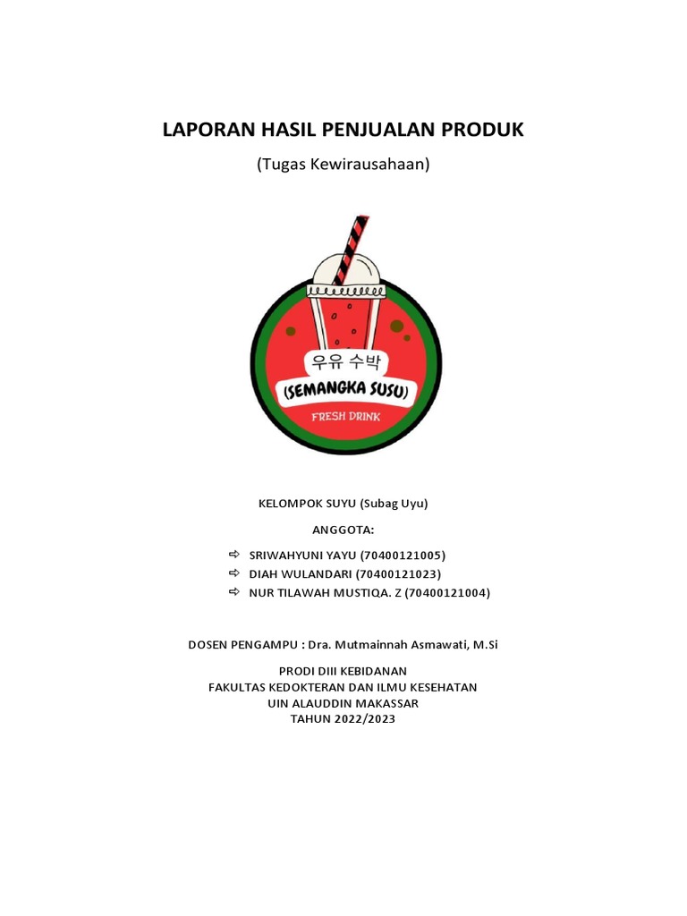 Laporan Hasil Penjualan Kewirausahaan | PDF