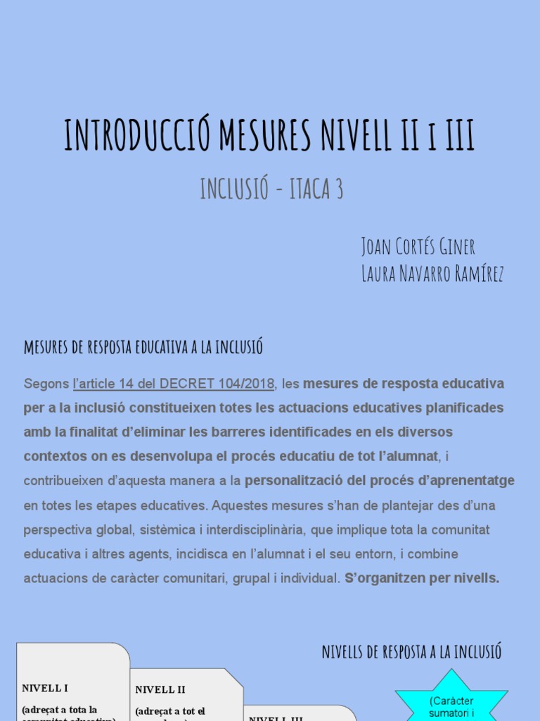 Introducció Mesures Nivell II I III | PDF