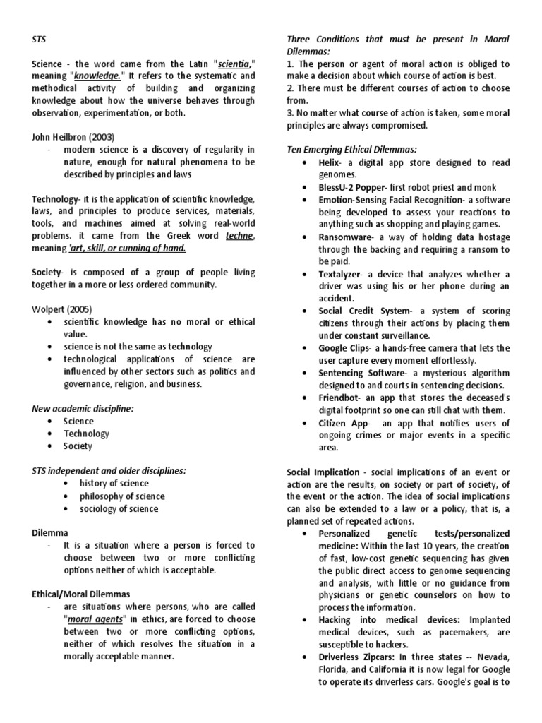 STS Reviewer | Download Free PDF | Id | Science