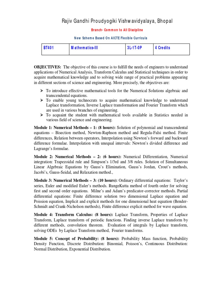 4th Sem Syllabus of RGPV Bhopal Cse | PDF | Java (Programming Language) | Process (Computing)