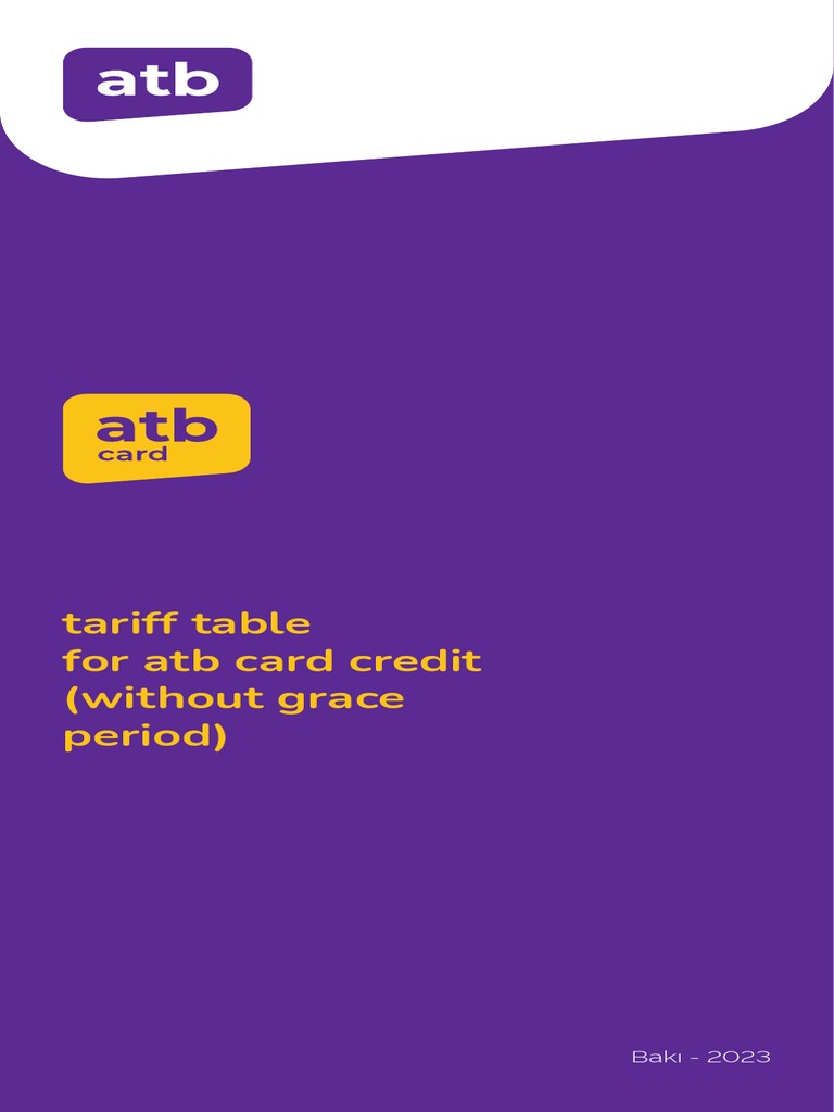 Atb Tarifler Atb - Card Kredit Non - Grace Mob Eng Apr2022 | PDF ...