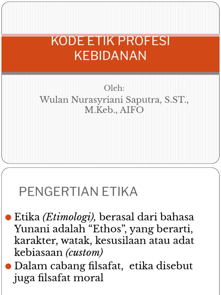 Kode Etik Profesi Kebidanan | PDF
