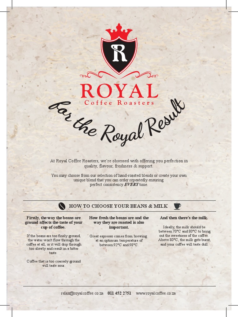 Royal Coffee Roasters Menu March 2022 - Final | PDF | Bacon | Drink