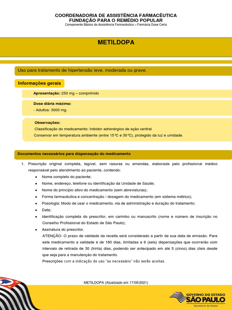 Metildopa v3 | PDF | Farmacêutico | Farmácia