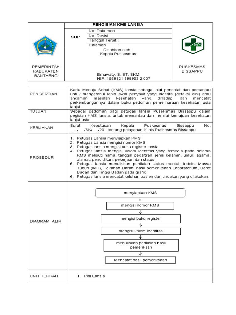 Panduan Pengisian KMS Lansia Puskesmas | PDF