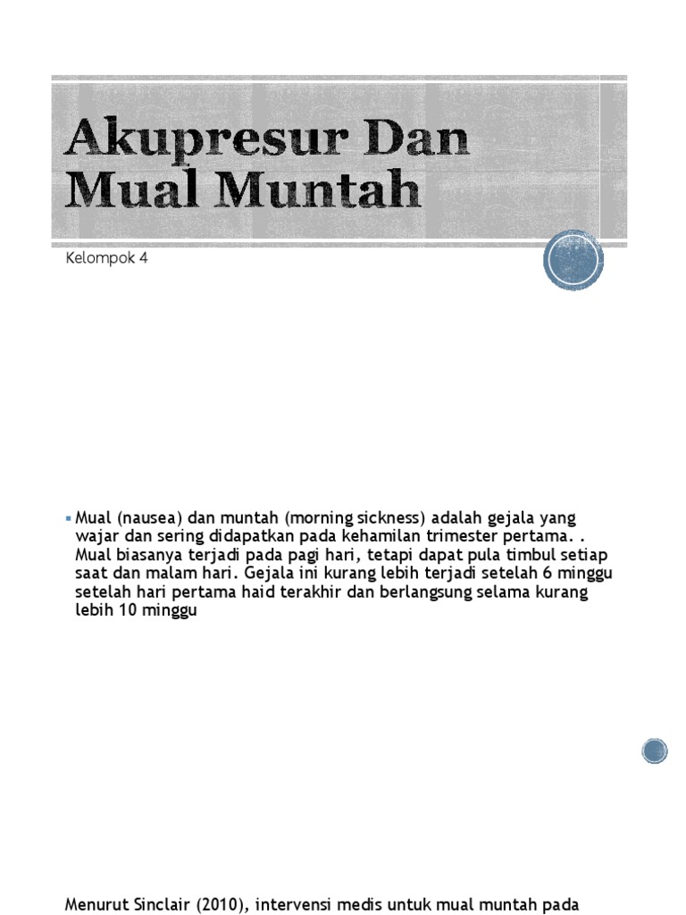 Akupresur Dan Mual Muntah | PDF | Sains & Matematika