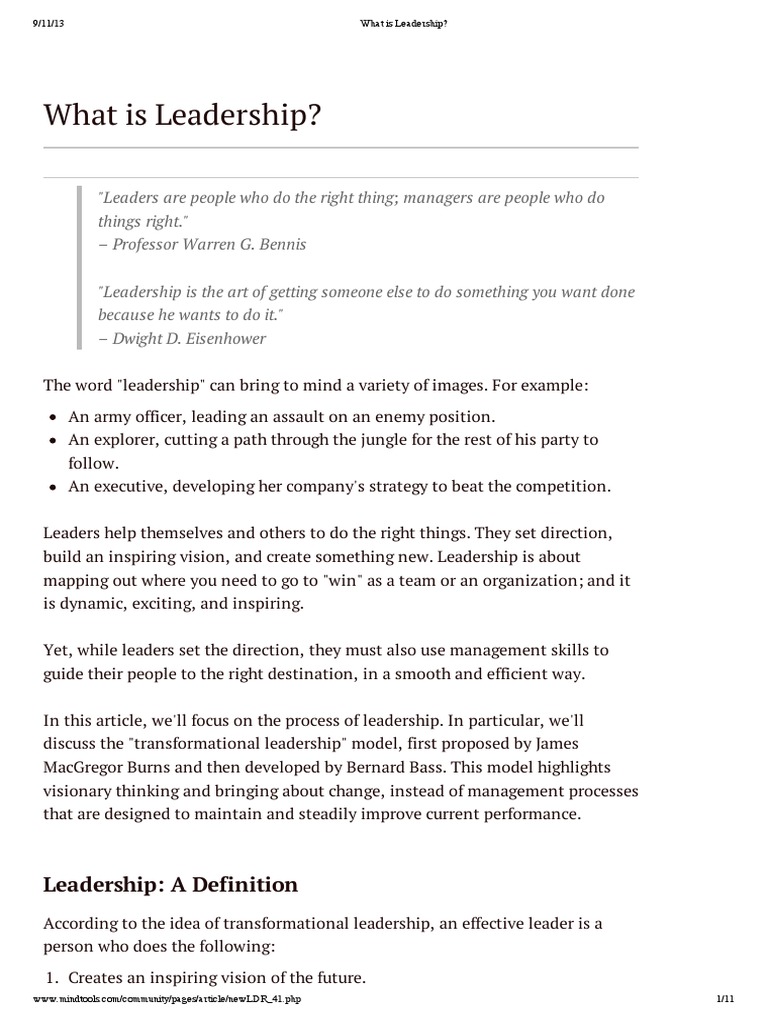 What Is Leadership? | Download Free PDF | Leadership | Motivation