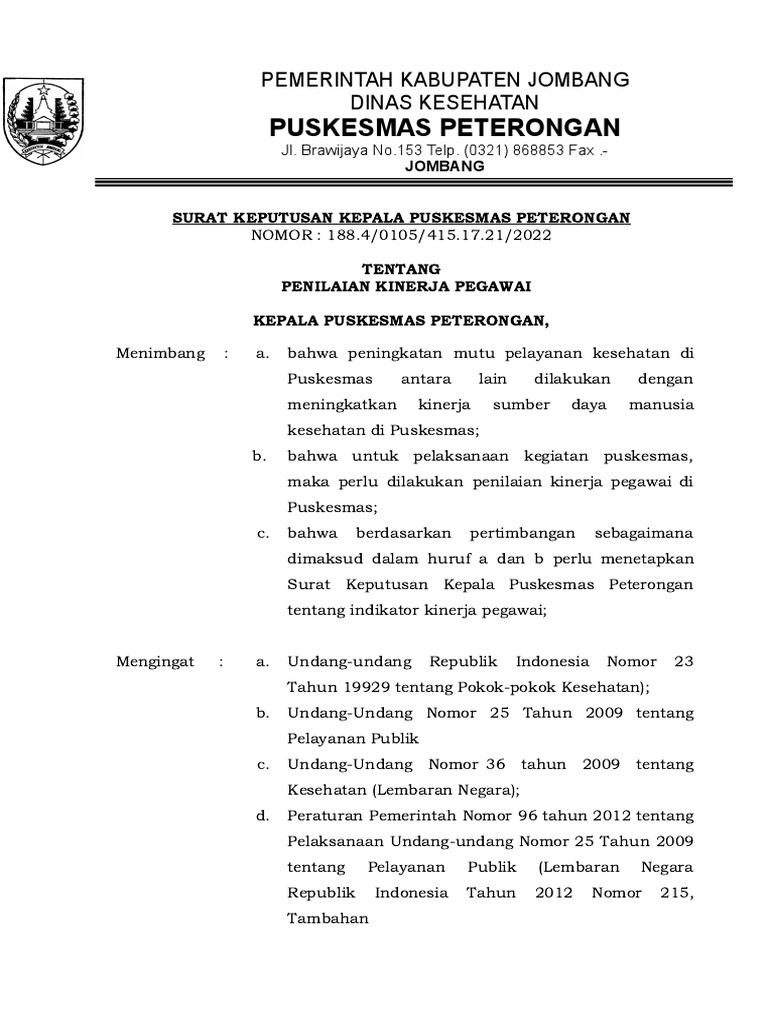 1.3.2.2. SK Indikator Kinerja Pegawai 2022 | PDF