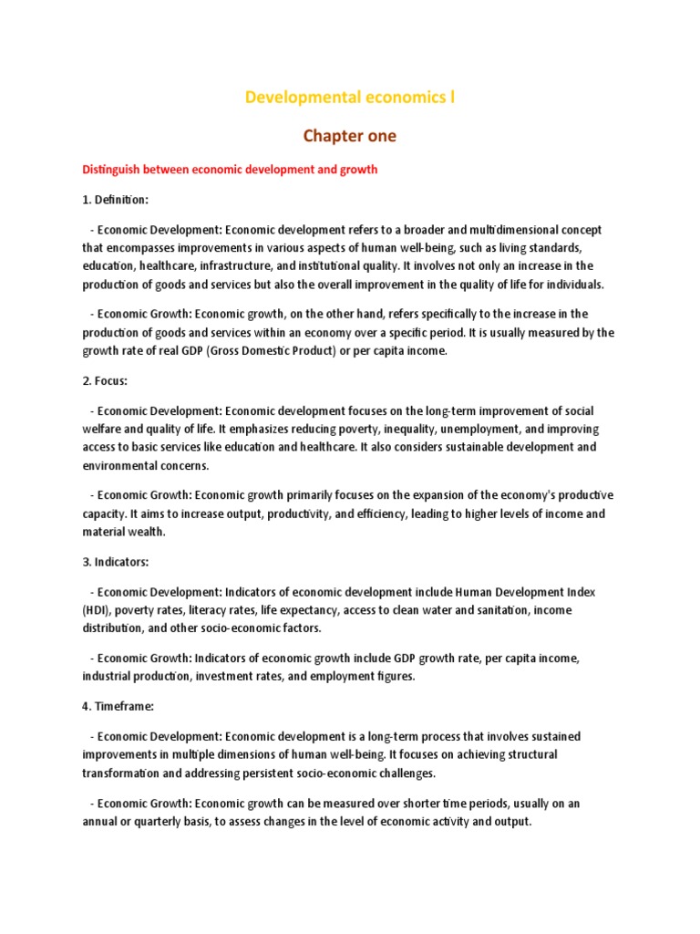 Dev'Tal Economics L & LL Own | PDF | Economic Growth | Economic Development