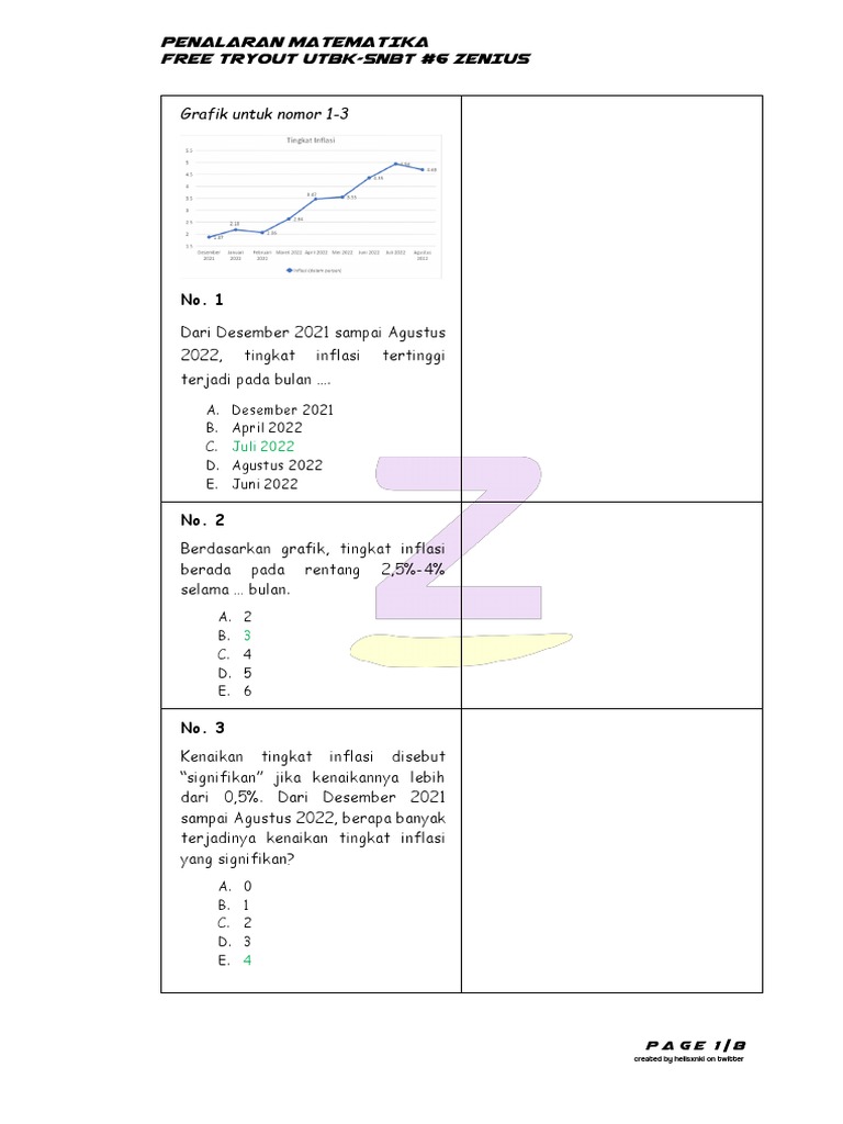 (PM) Tryout Utbk-Snbt #6 Zenius | PDF