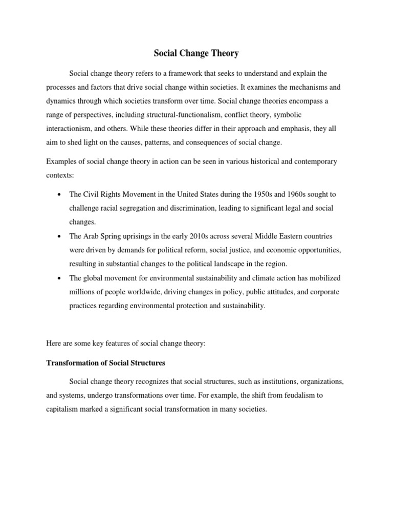 Social Change theory.docx | PDF | Globalization | Communication