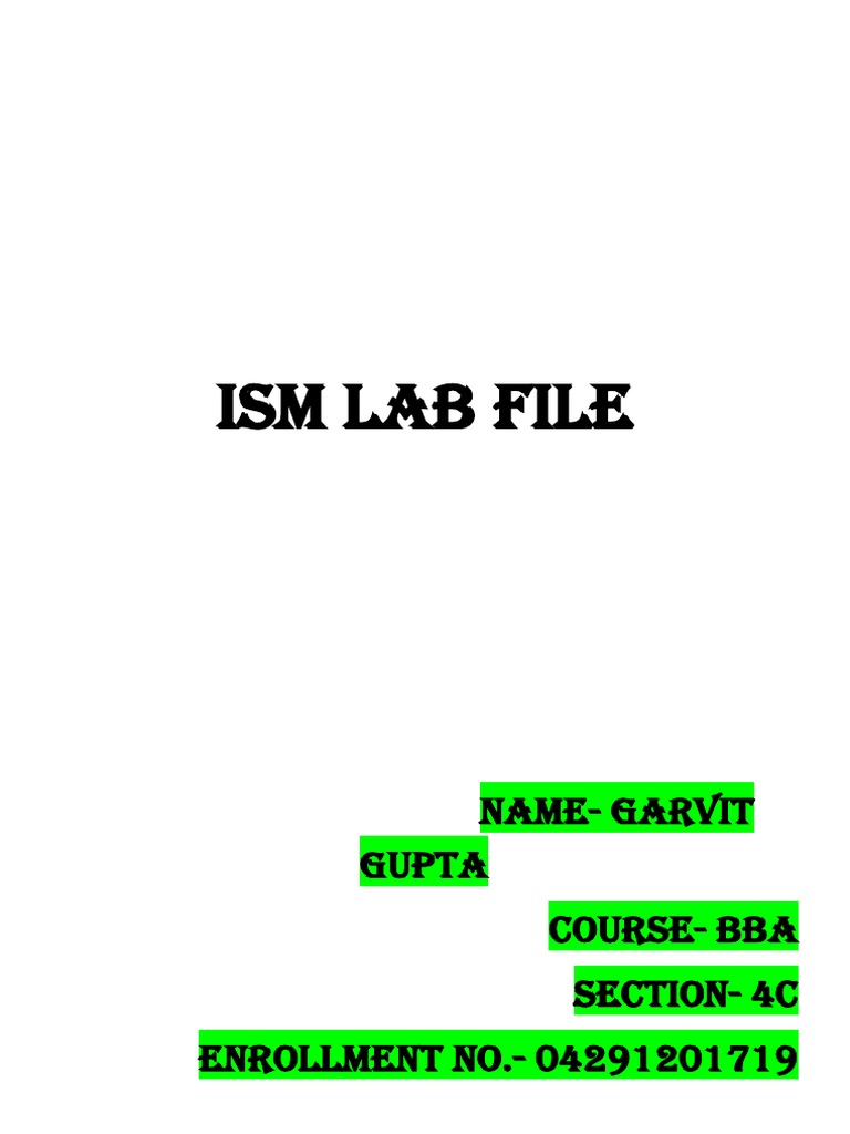 Ism Lab File | Download Free PDF | Sql | Relational Database Ism Lab File | Download Free PDF | Sql | Relational Database