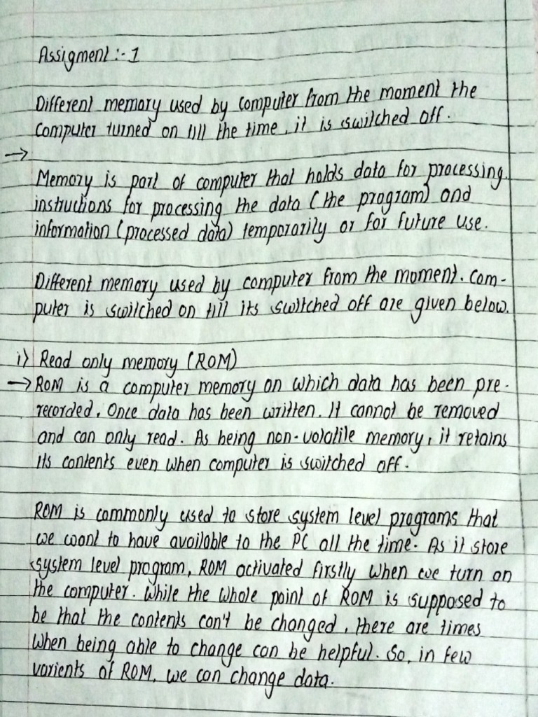 Assignment Pdf Random Access Memory Read Only Memory 5679