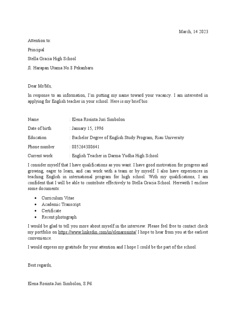 Personal Letter | PDF | Career & Growth | Language Arts & Discipline