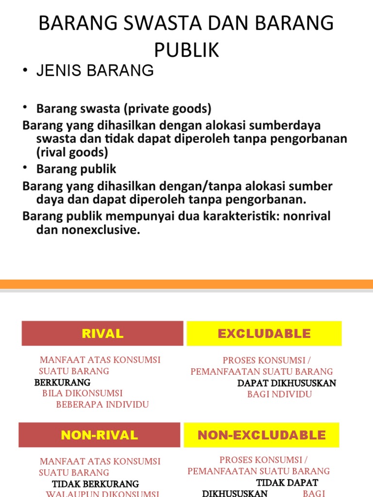 Perbandingan Barang Publik dan Privat | PDF