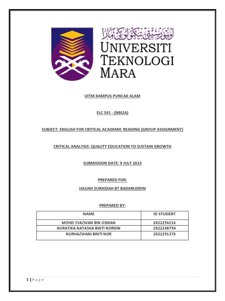 Uitm Kampus Puncak Alam Elc Article 2023 | PDF | Programme For ...