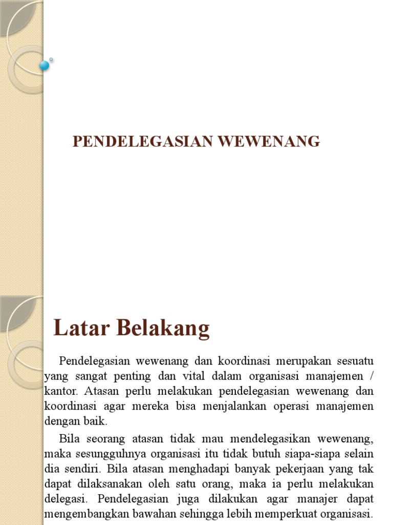 Pendelegasian Wewenang | PDF