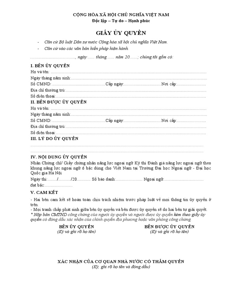 Mau Giay Uy Quyen | PDF