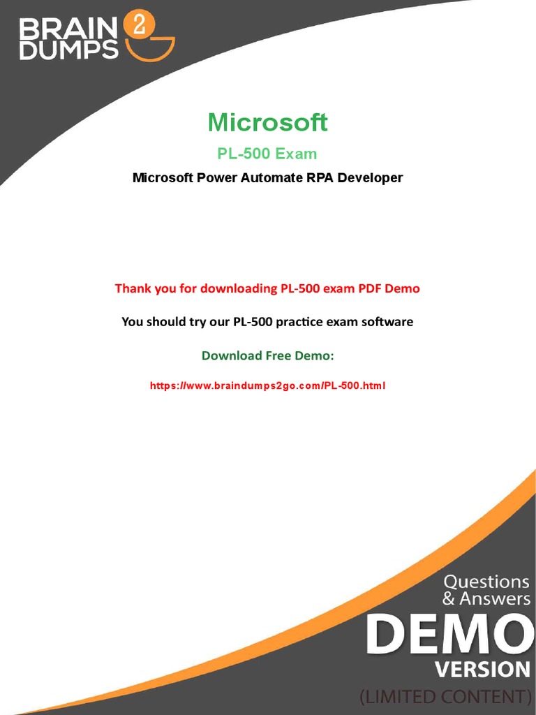 PL 500 Demo | Download Free PDF | Computing | Information Technology Management