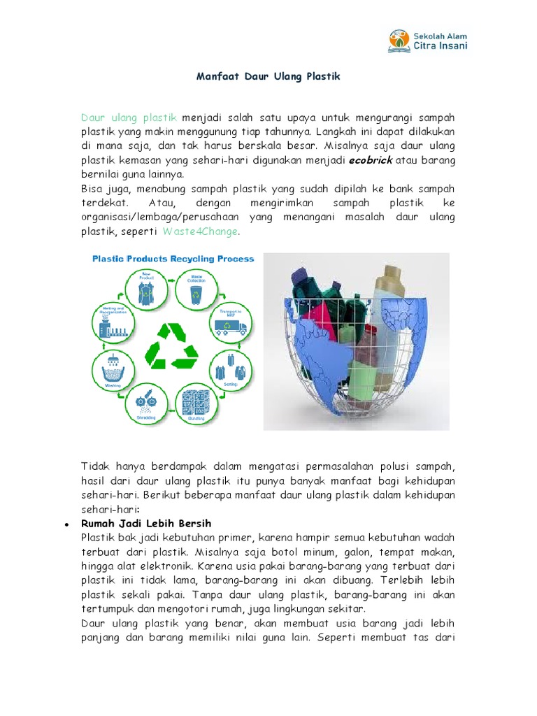 Manfaat Daur Ulang Plastik | PDF