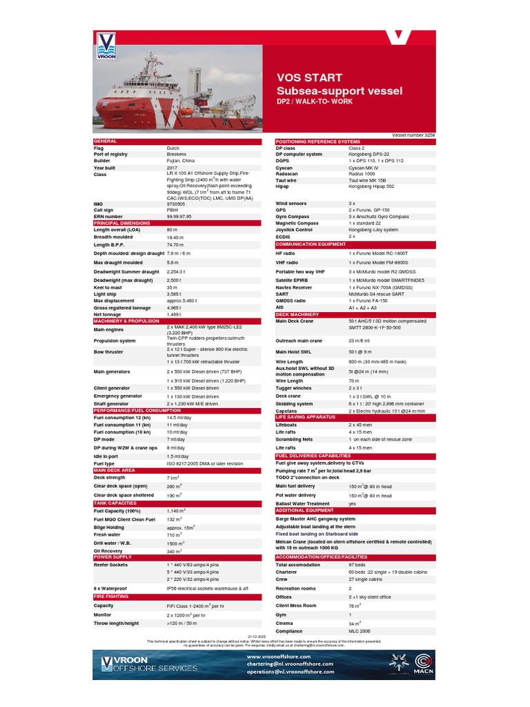 Vessel Particulars - VOS Start | Download Free PDF | Shipping | Watercraft