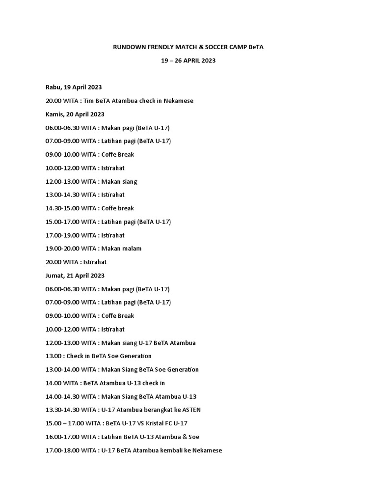 Contoh Rundown | PDF