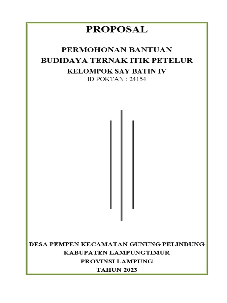 Proposal Itik Say Batin Iv | PDF