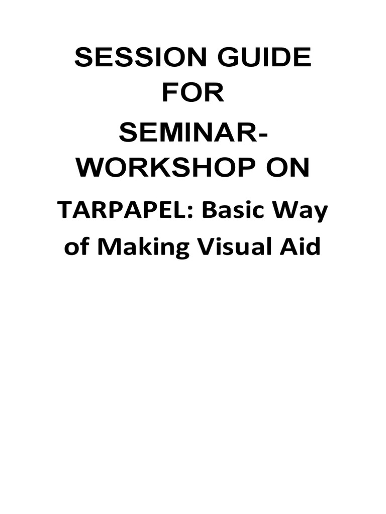 SESSION GUIDE in TARPAPEL | PDF | Learning | Communication