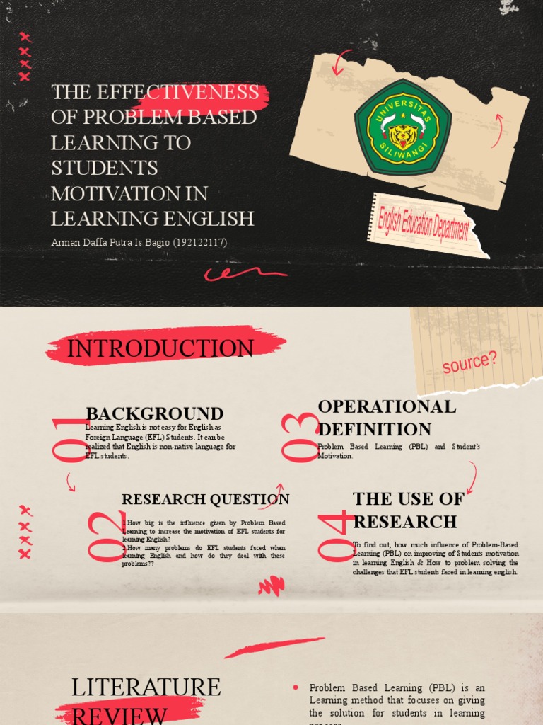 The Effectiveness of Problem Based Learning To Students Motivation in ...