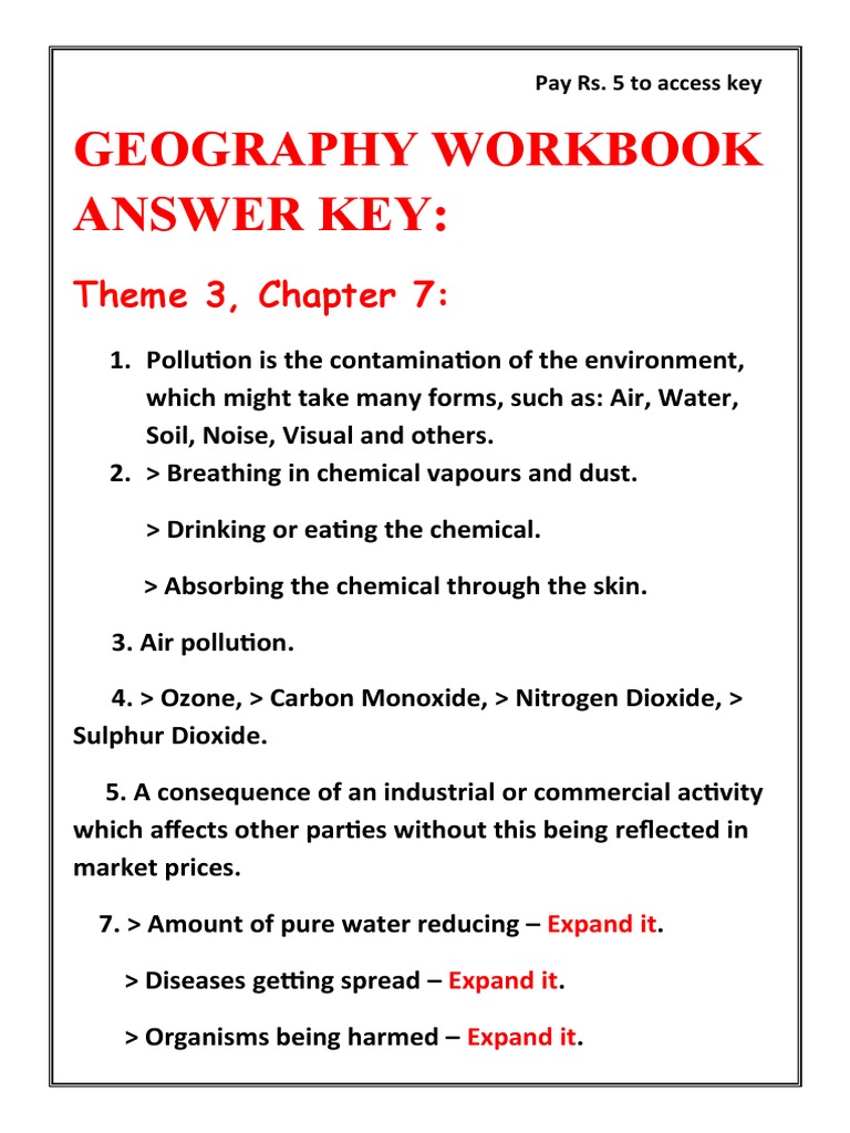 Geography Workbook Answer Key - 3.7 | PDF | Soil | Greenhouse Effect