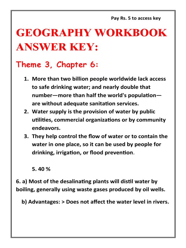 Geography Workbook Answer Key - 3.6 | PDF
