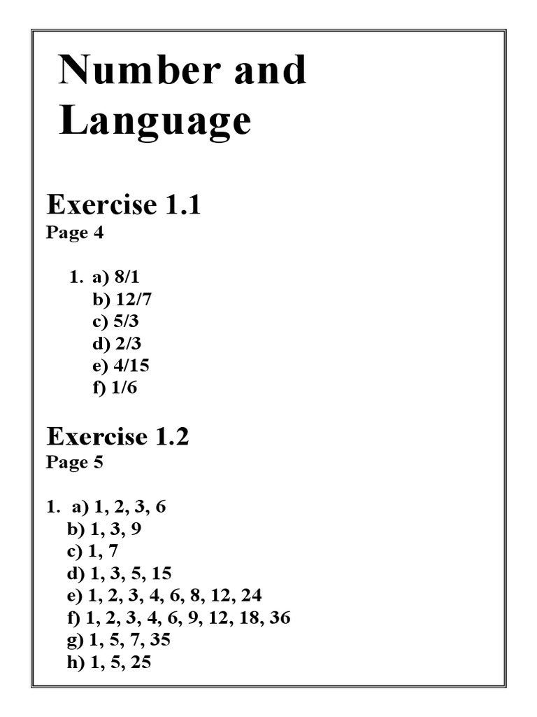 Mathematics Answer Key | PDF