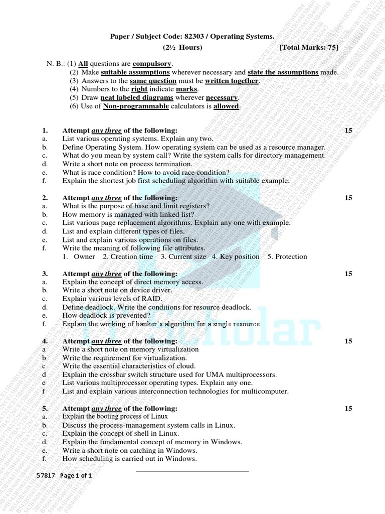 Fybsc It Sem1 Os Apr19 Pdf Operating System Scheduling Computing