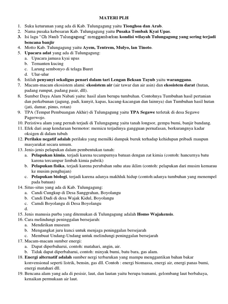 Materi PLH | PDF | Griya & Taman | Kesehatan Holistik