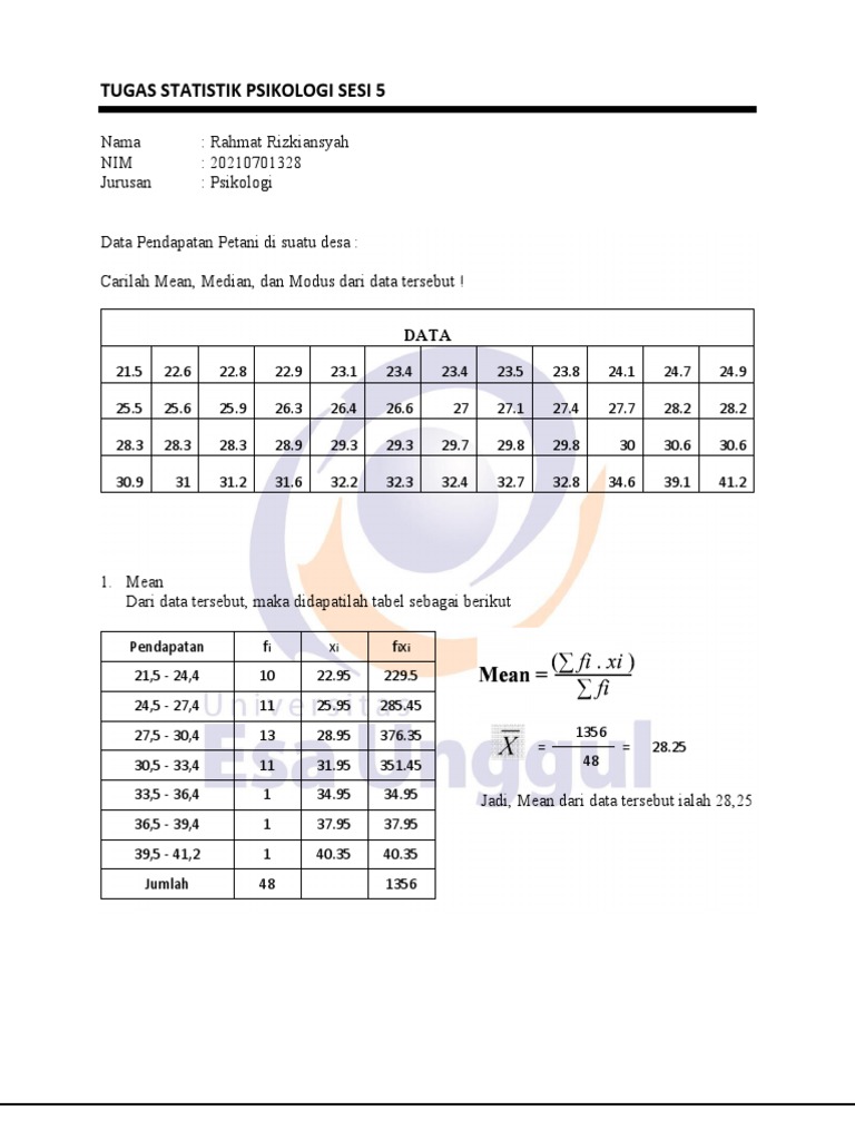Analisis Statistik Pendapatan Petani | PDF