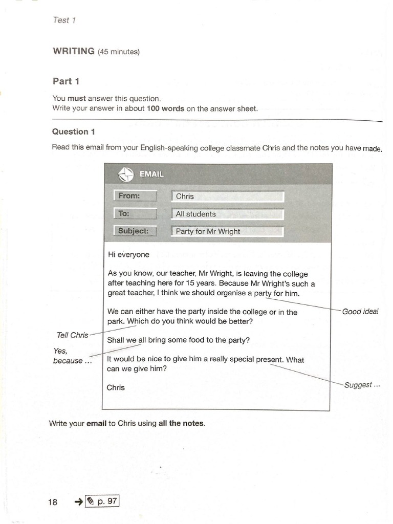 Ejemplo Email B1 (Sample Answer) | PDF