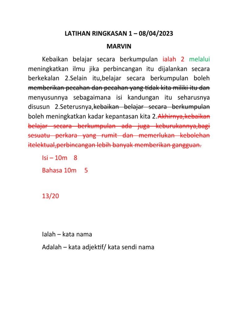 Latihan Ringkasan 1 - 08 April 23 | PDF