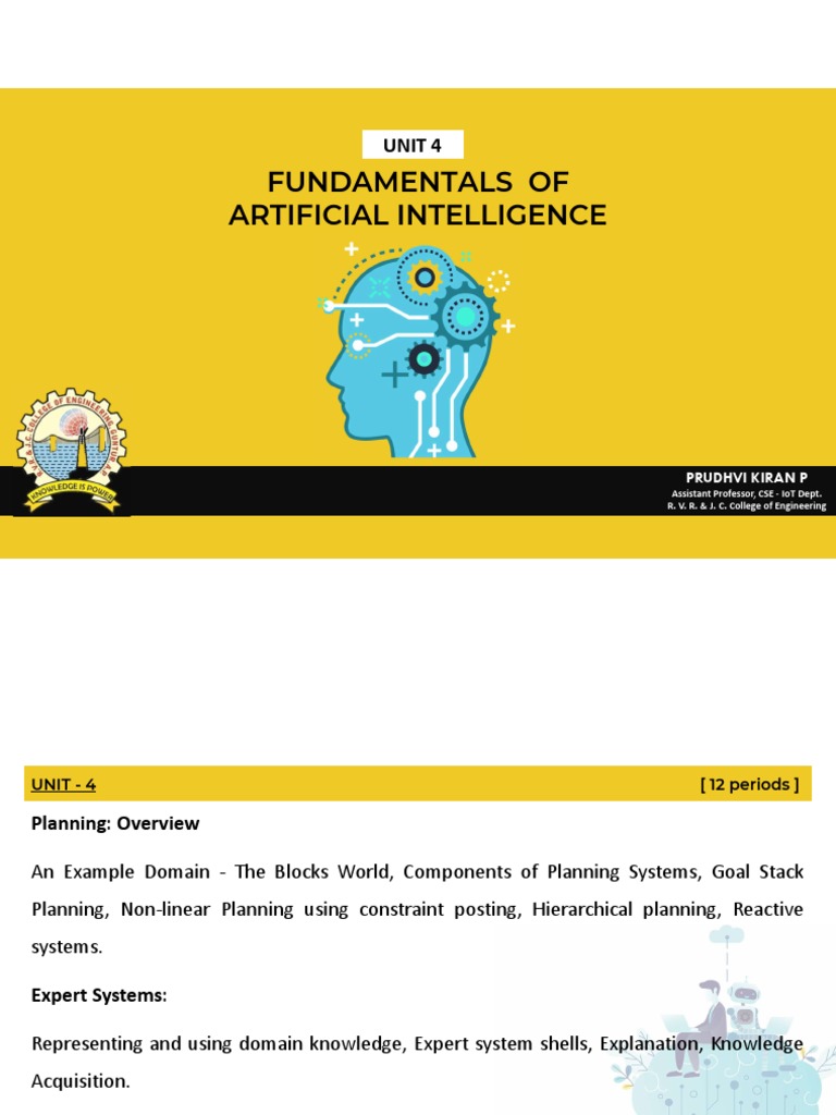 Ai - Unit 4 - Study Resource | PDF | Knowledge Representation And Reasoning | Expert