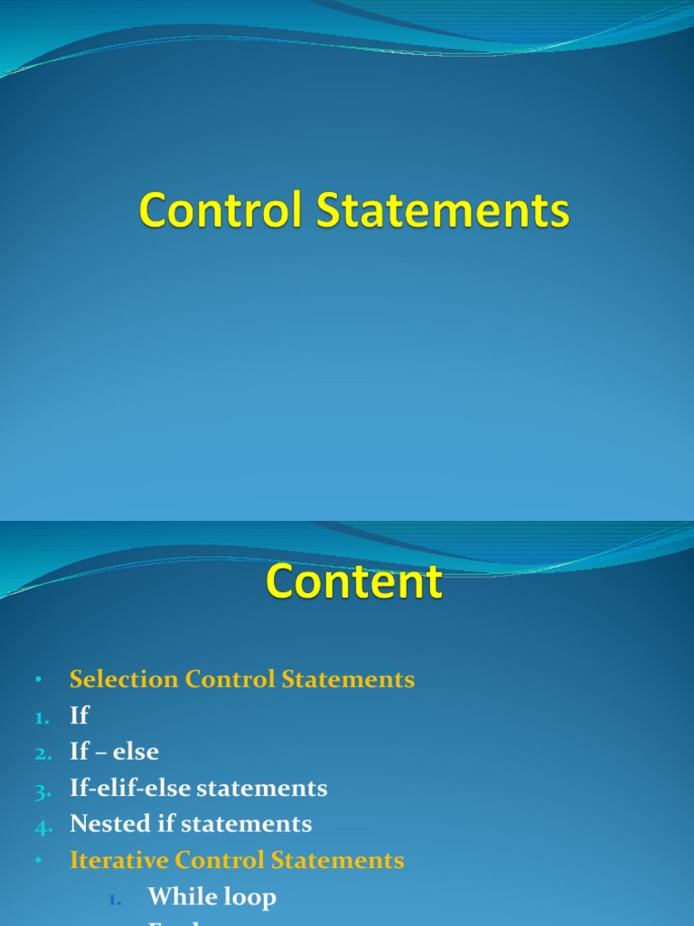 2 Control Statements | PDF