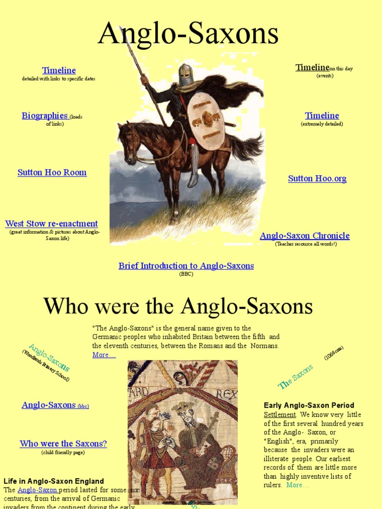 Anglo Saxons Y6 | PDF | Anglo Saxons | Anglo Saxon England