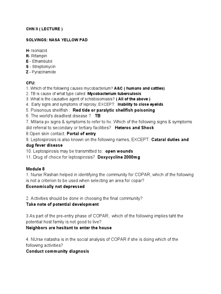 CHN Ii (Lecture) | Download Free PDF | Infection | Malaria