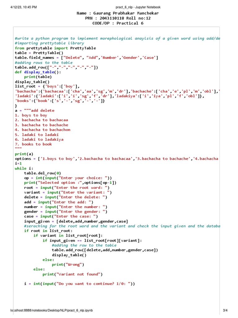 Pract - 6 Morpholigical Using Add Delete Table | PDF | Computer Programming | Software Engineering