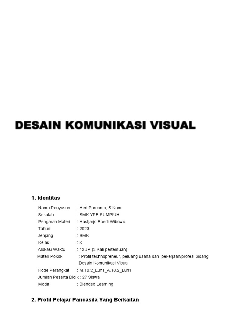Modul Ajar Dasar Desain Komunikasi Visual - FASE E | PDF