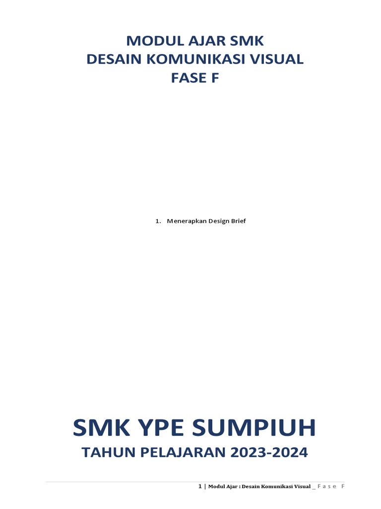 Menerapkan Design Brief DKV Kelas XI | PDF