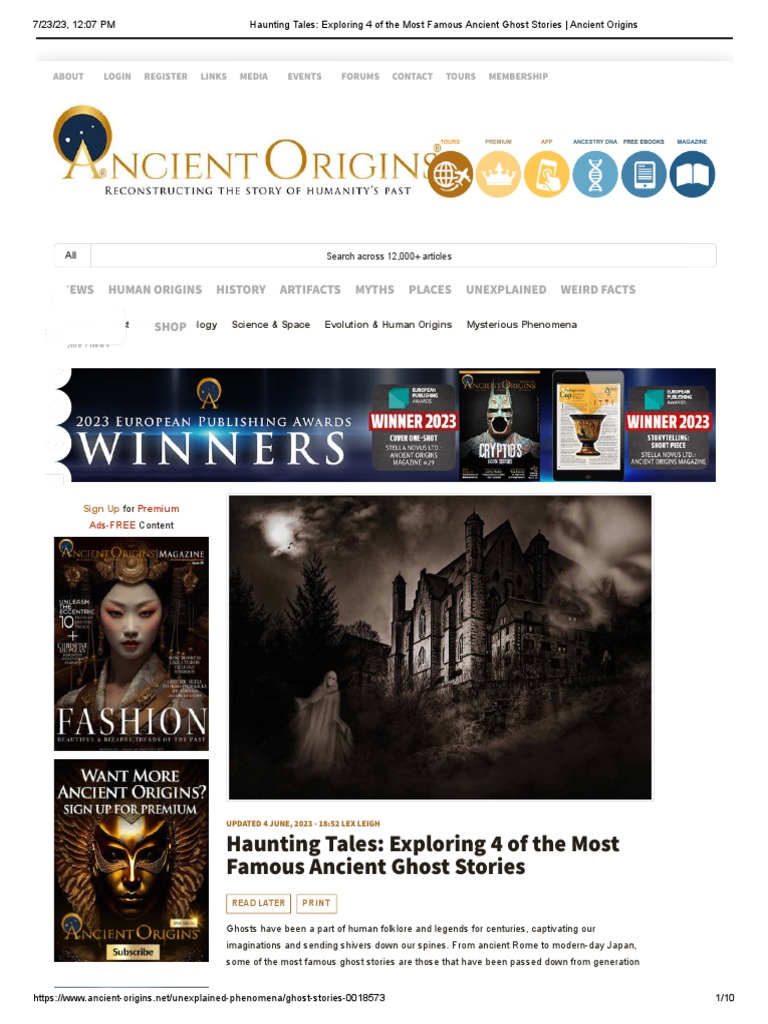 Haunting Tales - Exploring 4 of The Most Famous Ancient Ghost Stories ...