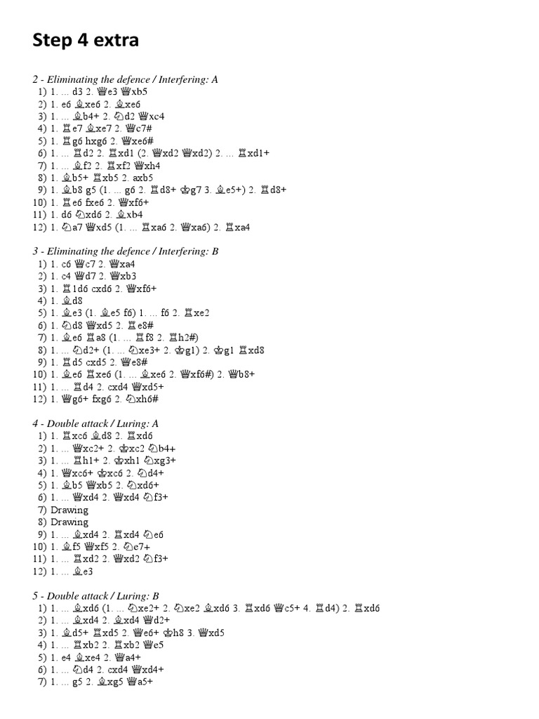 Step 4 Extra Solutions | PDF | Chess | Board Games