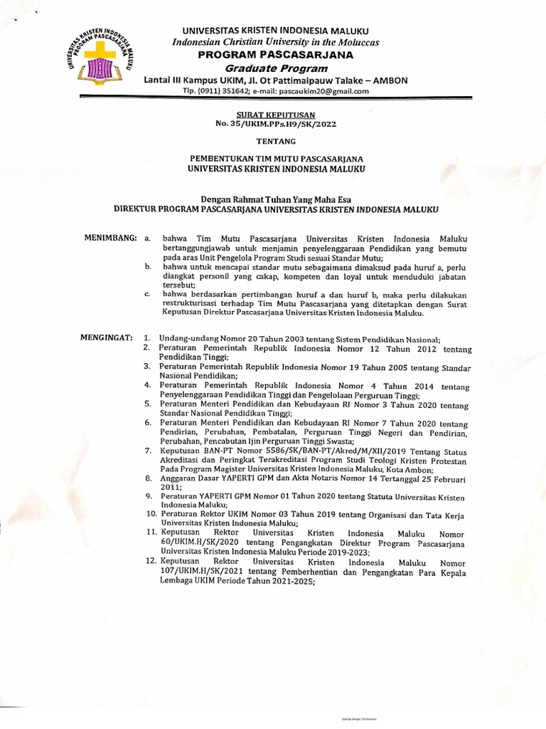 SK Tim Mutu Pps Ukim 22 | PDF