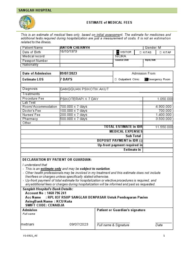 Perkiraan Anton | PDF | Hospital | Patient