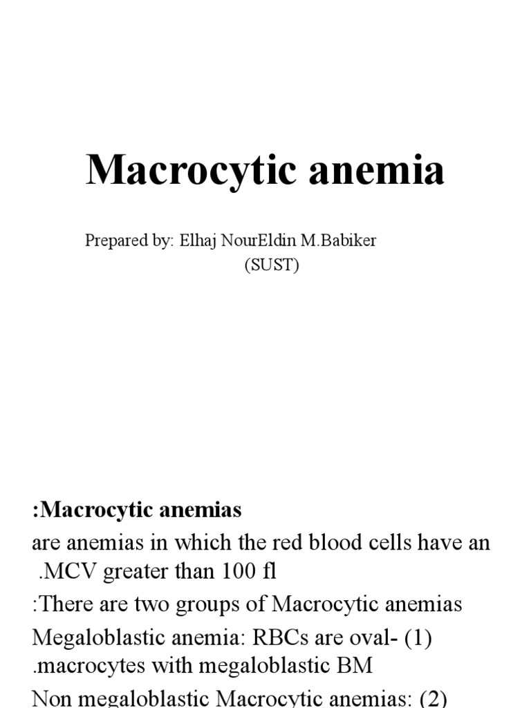 Macrocytic Anemia | PDF | Vitamin B12 | Anemia